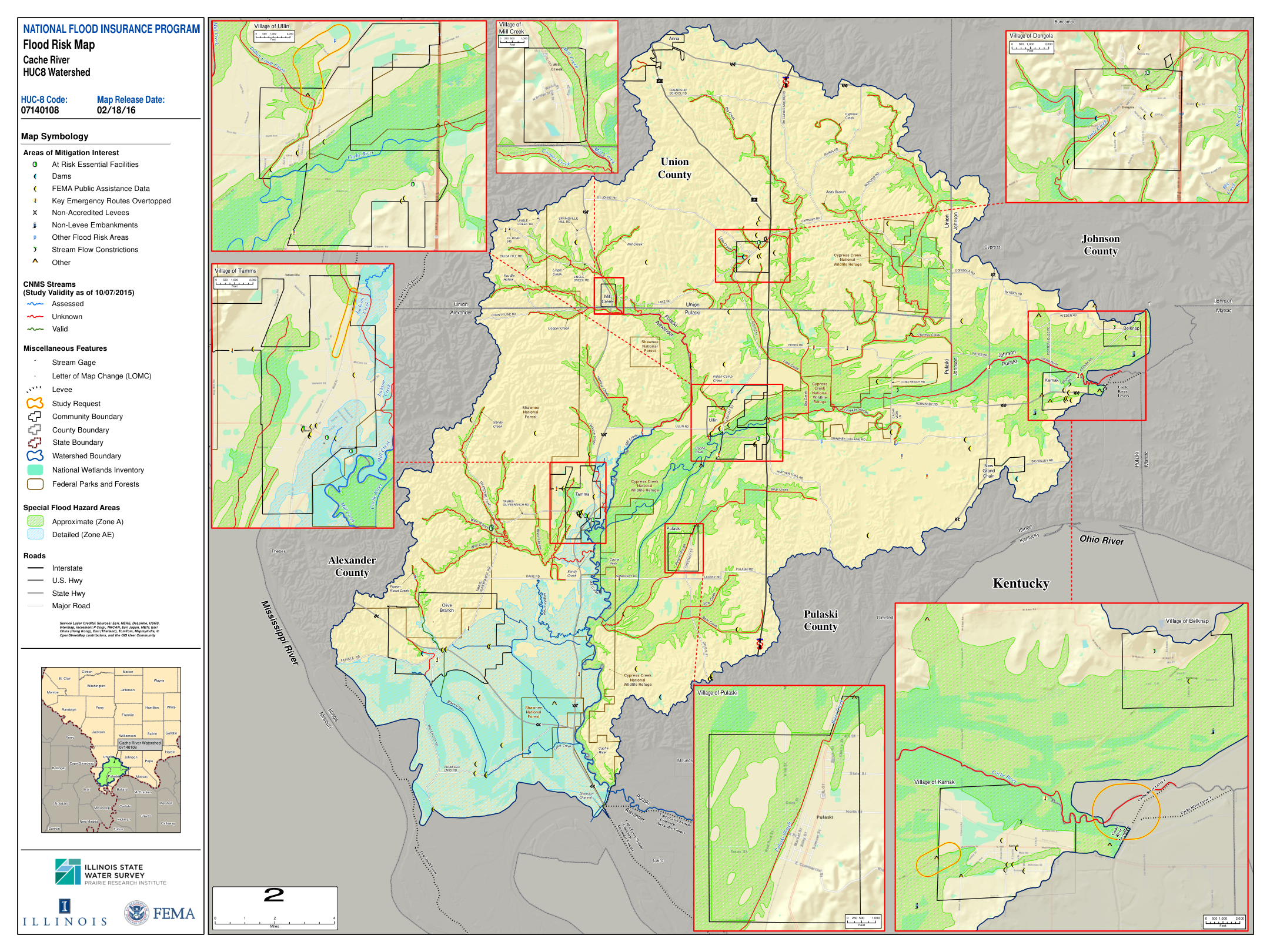 Flood Risk Map: Alexander County, Illinois (FRM_07140108, 03/04/2016 ...