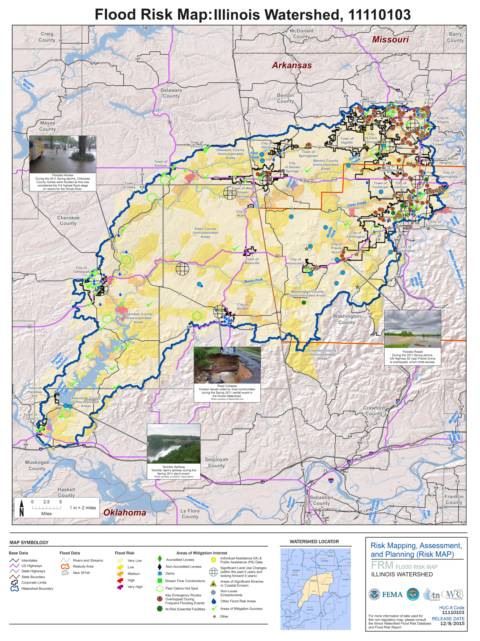 Flood Risk Map: Washington County, Arkansas (FRM_11110103_20151208, 12 ...